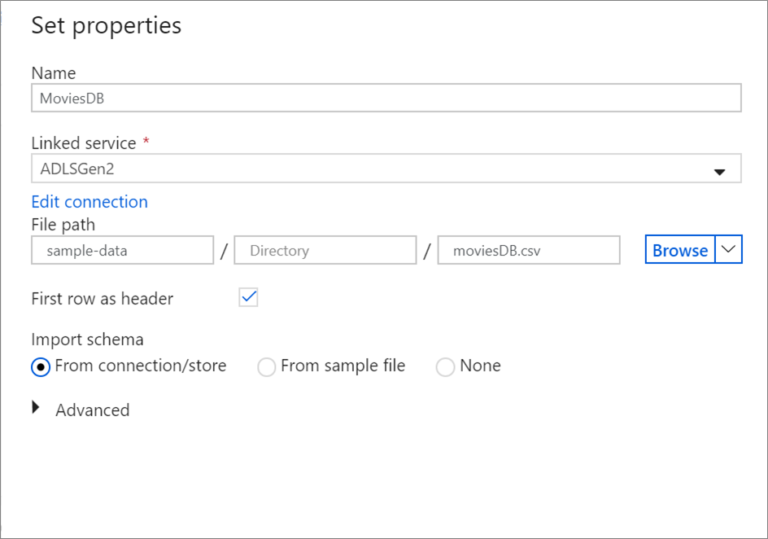 Transform data using mapping data flows